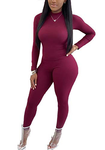 Womens Fall Rib-Knit 2 Piece Outfits Turtleneck Pullover Tops Plus ...
