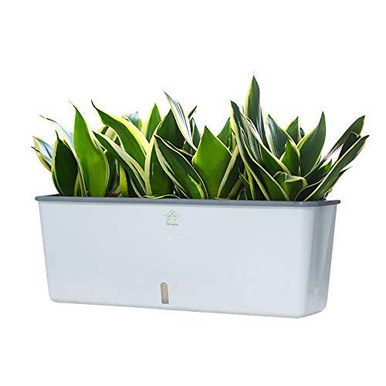 Ten-stone 17 Inch Rectangular Self Watering Planter Indoor-Windowsill ...
