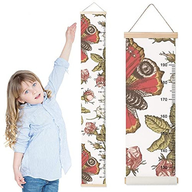 Kids Growth Chart Butterflies and Rose Children Height Measurement ...