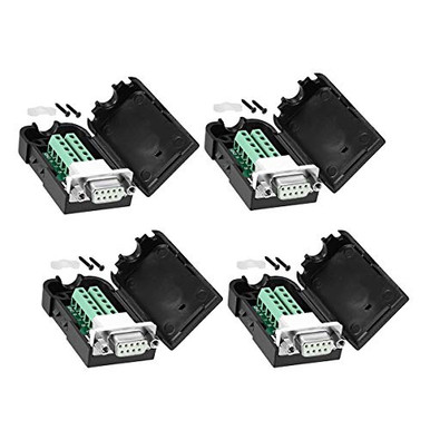 DaFuRui 4Pack DB9 Solderless RS232 D-SUB Serial to 9-pin Port Terminal Female Adapter Connector ...
