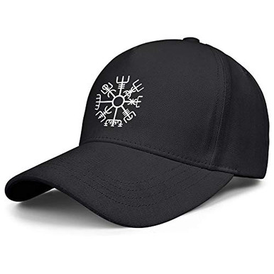 Plain Baseball Cap Curved Brim Vegvisir Nordic Viking Rune Compass ...