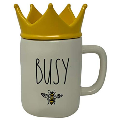 Rae Dunn Busy Bee Mug with Yellow Crown Lid Topper -Artisan Collection ...