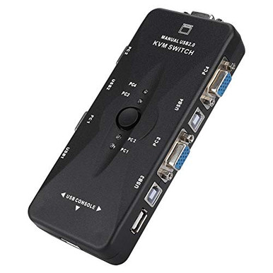 fosa Host Switch Sharer Computer Switch Box Adapter Devices 4-Port USB 2.0 KVM VGA/SVGA Switch ...