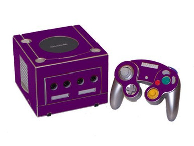 Poppin Purple Vinyl Decal Faceplate Mod Skin Kit for Nintendo Game Cube ...