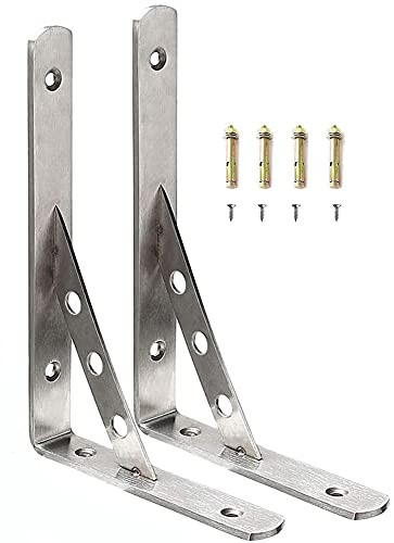 2 Pieces of 8-inch Shelf Brackets- Corner Brackets Long 4.7 inches high ...