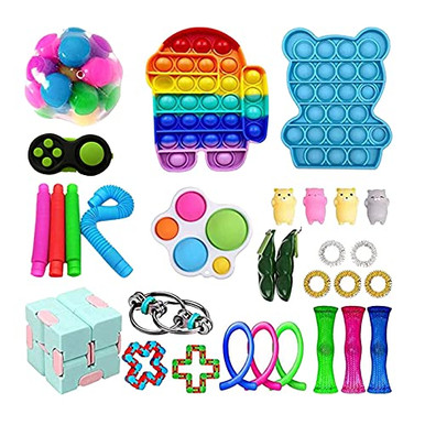 XSSFCC 30Pcs Sensory Fidget Toy Set- Fidget Blocks- Fidget Pack Sensory ...