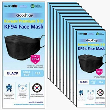 `-Pack of 20- Black Disposable KF94 Face Masks- 4-Layer Filters- KF94 ...