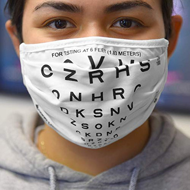 Eye Chart Face Mask - Letters - Warehousesoverstock