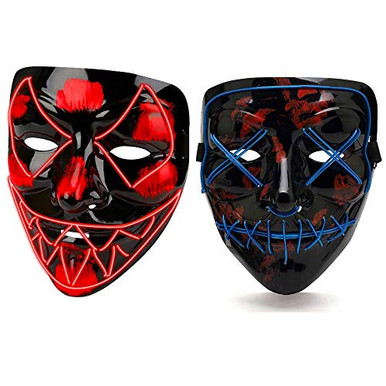 Halloween Mask- 1 Piece LED Venom Mask Plus 1 Piece LED Purge mask ...