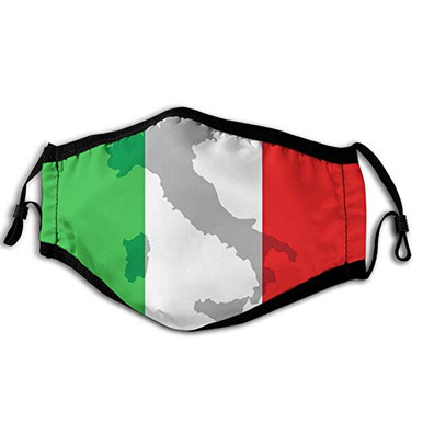 Printed Activated Carbon mask-Italian Flag-Map View of Italy Land Chart ...