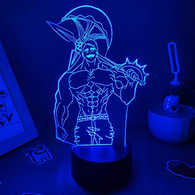 3D Night Light Anime The Seven Deadly Sins Escanor Figure Lava Lamp 3D ...