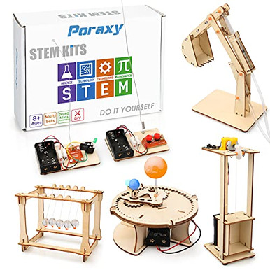 5 Set STEM Kit- Wooden Building Kits- Assembly 3D Building Blocks ...
