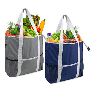 BeeGreen Insulated Grocery Bags Set of 2 Large Durable Cooler Thermal ...