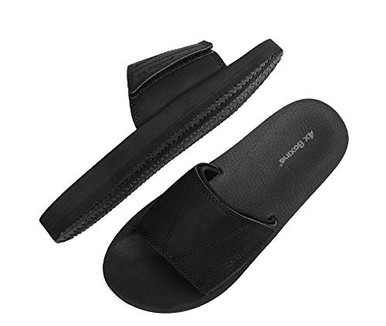 ARRIGO BELLO Men's Athletic Slide Sandals Adjustable Soft Shower Beach ...