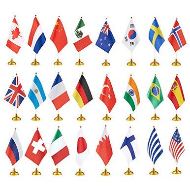 Juvale 24-Piece Country Flags - International Flags Stand, World Flags ...