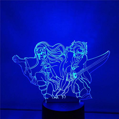 3D Night Light Illusion Decoration Gifts Christmas Anime Figures Demon ...