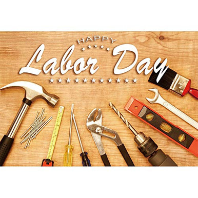 Leyiyi 7x5ft Happy Labor Day Backdrop Five-Pointed Star Wrench Hammer ...