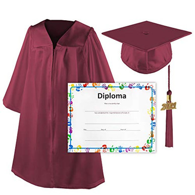 Class Act Graduation Shiny Maroon Kindergarten Preschool Graduation Cap ...