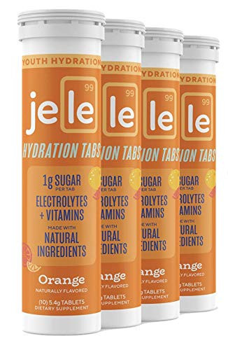 Jele Hydration Tablets for Kids - Orange 4 Pack -40 Tablets Total- All ...