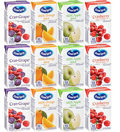 OCEAN SPRAY JUICE BOXES- 4 FLAVORS VARIETY PACK -12 Count ...