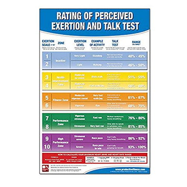 Productive Fitness Poster Exercise Exertion Level Rating Chart ...