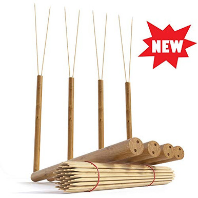 Rugged Wood Hot Dog Sticks - 104 pc Roasting Set, Safe Heavy Duty ...