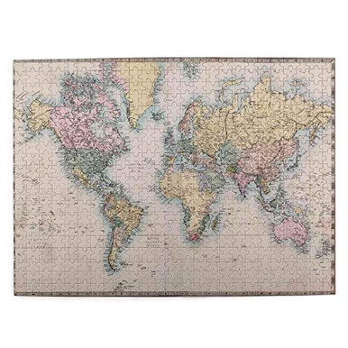 Jigsaw Puzzles 500 Pieces-World Map Original Old Hand Colored Map Of ...
