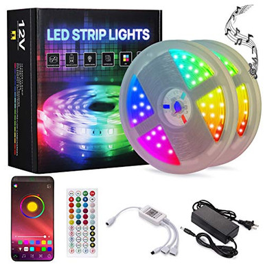65.6ft LED Light Strips-Music Sync Color Changing RGB LED Strip Lights ...