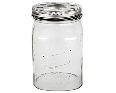 Open Bottom Mason Jar Glass Shade with 1-5/8-Inch Fitter Opening ...