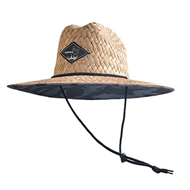 Men's Classic Straw Hat-Outsider Sun Protection Straw Lifeguard Hat UPF ...