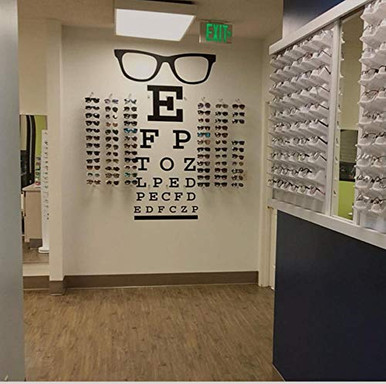 Large Glasses Eye Chart Optical Window Wall Sticker Eye Doctor ...