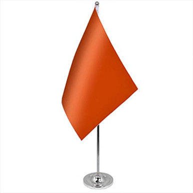 Hindu Hinduism Plain Orange Satin and Chrome Office Desk Table Flag ...