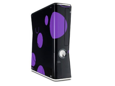 Lots of Dots Purple on Black Decal Style Skin for XBOX 360 Slim ...