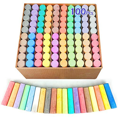 Sidewalk Chalks Set 100 Pack 20 Colors Jumbo Chalk for Outdoor Art Play ...