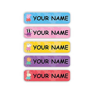 Peppa Pig Theme 60 Personalized Iron-on Custom Name Tag Labels for ...