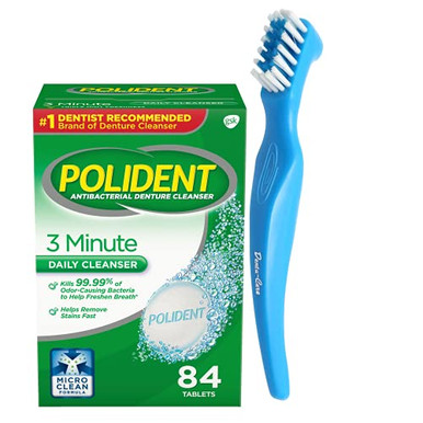 Polident 3 Minute Quick Denture Cleaner 84 Tablets In Triplemint bundle ...