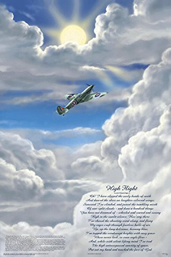 Picture Peddler High Flight -Poem- Laminated Educational Military ...