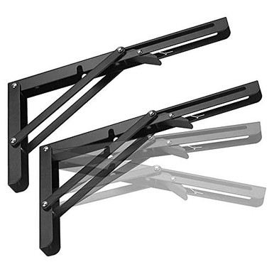 Folding Shelf Brackets 20 inch- Heavy Duty Stainless Steel Collapsible ...
