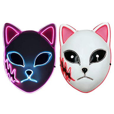 Demon Slayer Mask - LED Mask Japanese Anime Demon Slayer Mask Cosplay ...