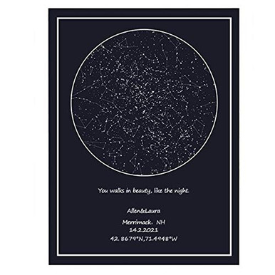 Personalized Star Constellation Map Custom Lunar Phase Art Poster Night ...