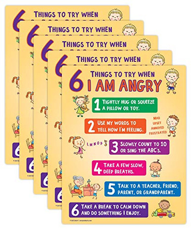 5 Pack- Anger Management Strategies Charts for Kids - Behavior Charts ...