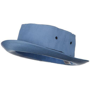 Big Size Roll Up Bucket Hat - Sky with Navy XL-2XL - Warehousesoverstock