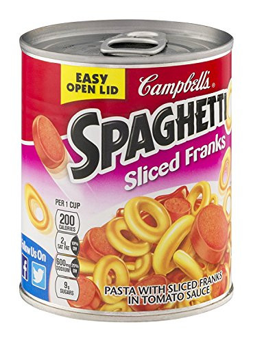 Campbell's- SpaghettiOs Pasta- with Sliced Franks In Tomato Sauce- 14oz ...