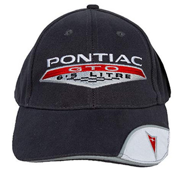A and E Designs Pontiac GTO Hat 6.5 Litre Embroidered Cap- Grey ...
