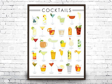 Cocktail Poster- Cocktail Art Print- Retro Food and Drink Poster ...