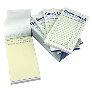 [10 Pads, 50 Sheets/Pad] Double Part Guest Check Pads for Restaurants ...