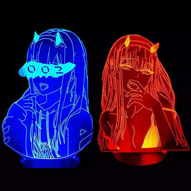 KATA 3D Anime Night Light 2 Pattern Led Zero Two Figure Table Lamp ...