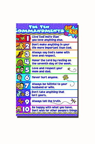 POSTERFORHOME The Ten Commandments Poster for Kids- Religious Poster ...