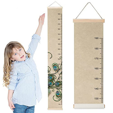 Growth Chart for Kids Peacock-Green Children Height Measurement Ruler ...