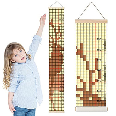 Kids Growth Chart Deers Square Children Height Measurement Ruler ...